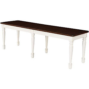 Crosley Furniture Shelby Dining Bench, Distressed White