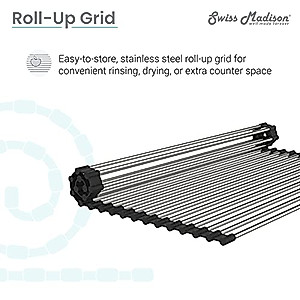 Swiss Madison Well Made Forever SM-RU774 15" x 18" Stainless Steel Roll Up Sink Grid