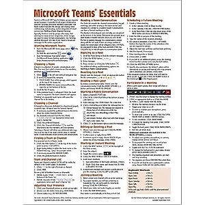 Teams for Microsoft 365 Quick Reference Guide (Cheat Sheet of Instructions, Tips & Shortcuts - Laminated Card)