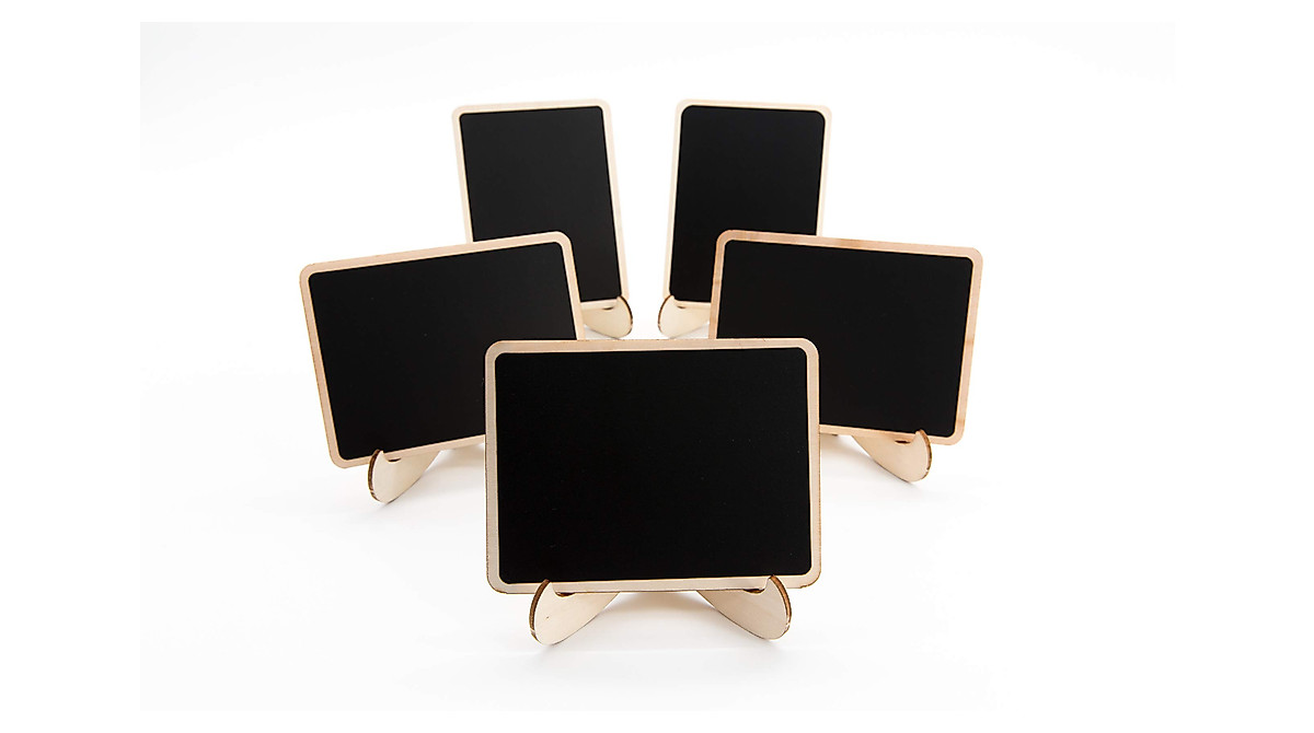 Mini Wood Chalkboards – 20-Pack for Weddings & Events