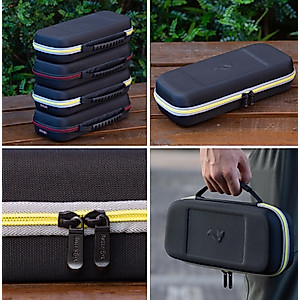 ButterFox Large Carrying Case for Hori Split Pad Compact, Fits Charger, 10 Game Holders (8 Physical + 2 Digital) - Black/Yellow