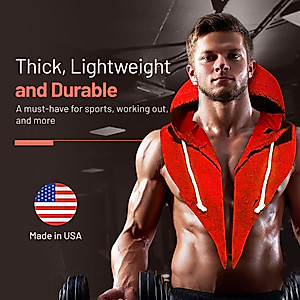 AllSportsHeadGear Head Towel, Absorbent Cooling Hoodie Towel with Internal Pockets for Ice and Heat Packs, Cooling Towels for Athletes, Soft, Breathable Sweat Towel for Gym, Daily Use and More, Red