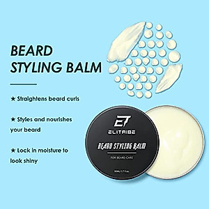 Elitribe Beard Grooming Kit - Light Scent without Overbearing, with a Heavy Metal Comb - Beard Care Kit for men.