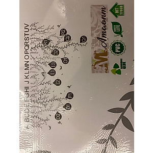 Amaonm Removable Hanging Vines Wall Stickers DIY Green Leaves Plant Grass Wall Decals Peel and Stick Flower Vine Decor for Kids Baby Girls Nursery Bedroom Living Room Offices Classroom Grey