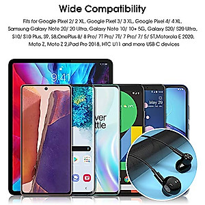 USB C Headphone 2 Pack for Samsung Z Flip 5 Fold 4, Type C Earphones Earbuds with Microphone Wired Headset for Galaxy S23 Ultra S22 Plus S21 FE S20 A53 A54 Google Pixel 7 7A 6 6A iPad 10 Pro OnePlus