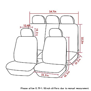 COOLBEBE Leopard Car Seat Covers - Cheetah Pattern Integrated Auto Seat Cover Car Protector Interior Accessories, Airbag Compatible, Universal Fits for Cars, SUV, Truck, Full Set