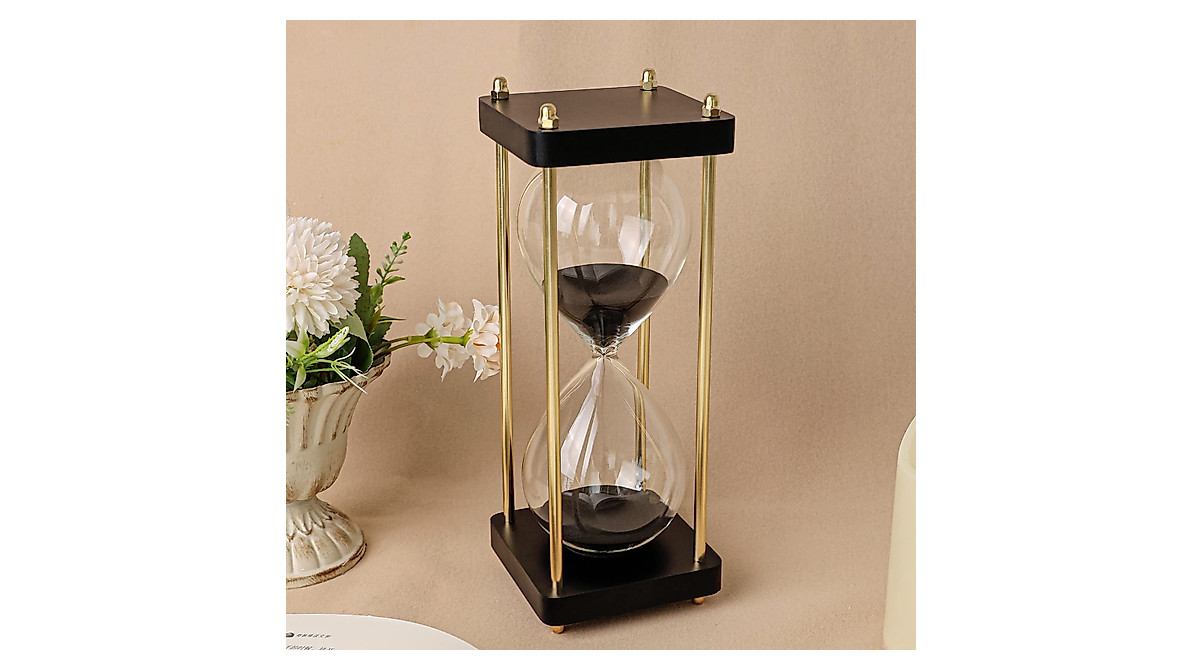 60-Minute Rainbow Glass Hourglass Timer for Decor & Gifts