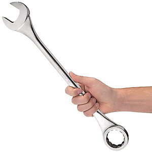 URREA 12-Point Combination Wrench - 2-1/2" Jumbo Mechanics Tool with Hot Drop Forged Construction & Satin Finish - 1280