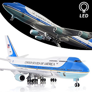 Lose Fun Park 1:130 Scale Large Model Airplane Air Force One Boeing 747 Plane Models Diecast Airplanes with LED Light for Collection or Gift
