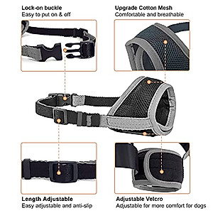 Brilliant Paw Dog Muzzle, Breathable Cloth Muzzle Anti Barking Biting Chewing, Soft Muzzle Dog with Adjustable Velcro, Muzzles for Extra Small, Small, Medium and Large Sized Dog
