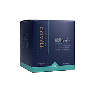 Trapp - No. 76 Watermint Eucalyptus - 7 oz. Signature Candle - Aromatic Home Fragrance with Fresh Scent of European Watermint, Fresh Eucalyptus, & Indian Sandalwood Notes - Petrolatum Wax