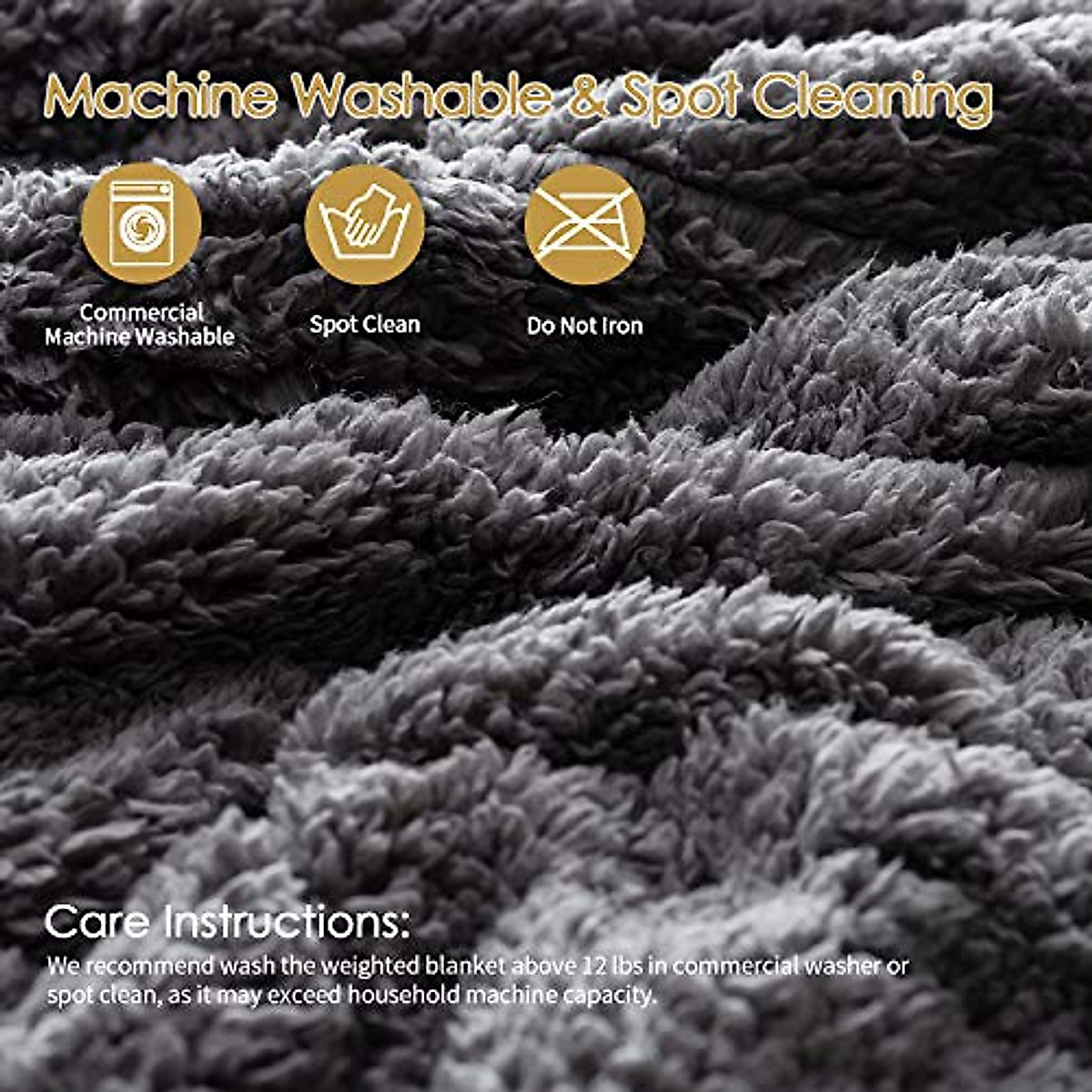 Mr. Sandman Shaggy Faux Fur Weighted Blanket 15 lbs for Adult, Luxury Long Fur and Warm Soft Sherpa Heavy Blanket Throw for Twin/Full Size Bed, Couch, Sofa - 48"×72", Modern Grey