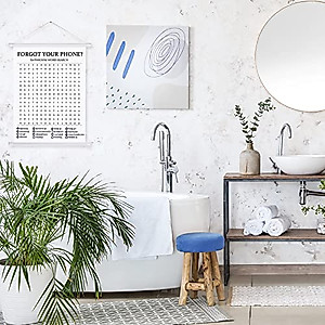 Gersoniel Bathroom Word Search Sign Funny Farmhouse Wall Art Decor Forgot Your Phone Puzzles Hanging Print Poster Fun Decorations for Bathroom, 12 x 16 inches, white