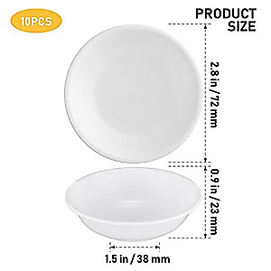 Cabilock 10pcs Sauce Dishes Appetizer Plate Soy Sauce Dipping Dishes Condiment Dishes Mini Serving Bowl for Buffet Side Dishes Ketchup BBQ Dinner