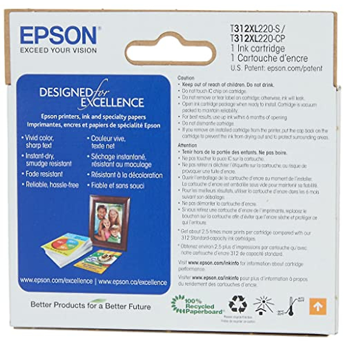 Epson T312XL320 Claria Photo HD Magenta High Capacity Cartridge Ink & T312XL220 Claria Photo HD Cyan High Capacity Cartridge Ink