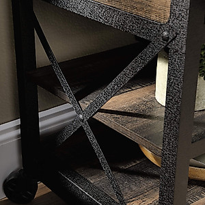 Sauder Steel River TV Stand, for TVs up to 52", Carbon Oak Finish