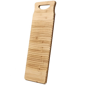 BATTIPAW 23.6in * 7in Bamboo Hand Washboard for Laundry Washing Clothes, Anti-Slip Cleaning Board for Hand Washing Scrub Board, Old Fashioned Wash Board, Countryside Vintage Traditional Style