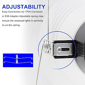 12 Pack 5/6 Inch 5CCT LED Recessed Downlight, Can Lights with Baffle Trim, Wet Rated, E26 Base, 10.5W=85W, CRI 90, Dimmable, Simple Retrofit Installation, Energy Star & ETL Listed