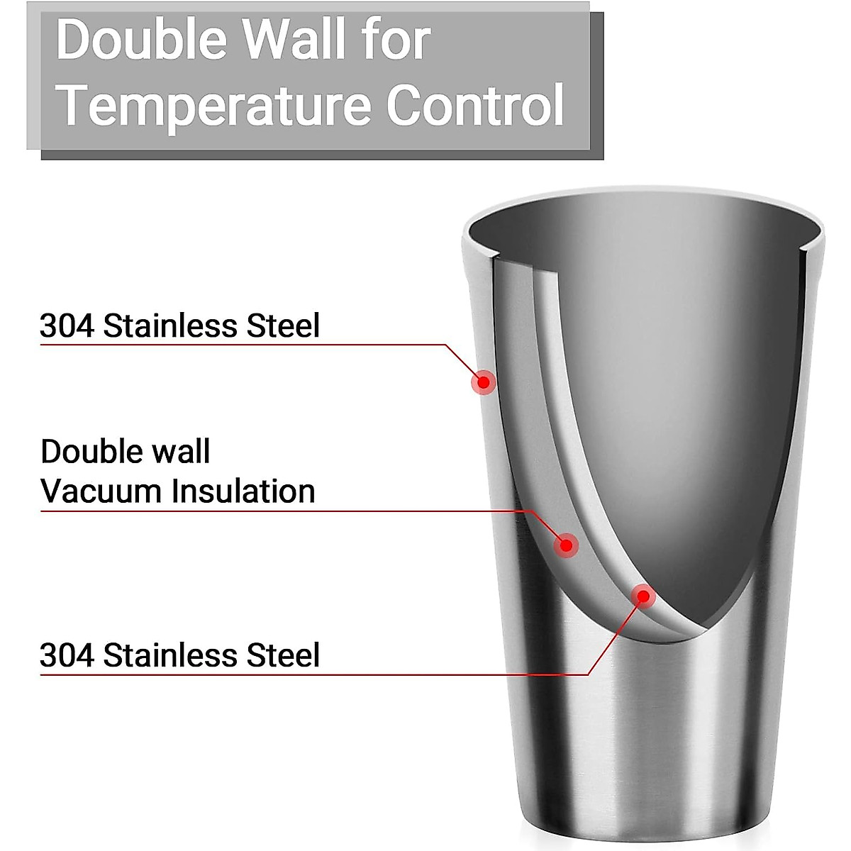 KXCFCYS Stainless Steel Cups 16oz, 4 Pack Stainless Steel Tumbler Stackable Double Wall Vacuum Insulated Metal Drinking Glasses