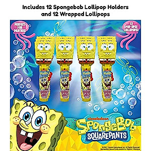 Pop Ups! Spongebob Squarepants Lollipop Holder | Collectable Spongebob Toy Lollipop Case | Party Favors for Halloween, Goodie Bags, Piñata Candy, Game Prizes | Bulk Set of 12 | Lollipops Included