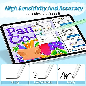 Universal Stylus Pens for Touch Screens (2 Pcs), High Sensitivity Fiber Tips, Compatible with Apple/iPhone/iPad/iOS/Android/Samsung Tablets and All Capacitive Touch Screens (Green+Blue)