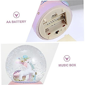 NOLITOY Animal Crystal Ball 3pcs Home Musical Girls Up Gift Day Music Cartoon Holiday Adornment Decoration Lamp New Valentines Light Birthday Tabletop Xcm Collectible Resin Water Year