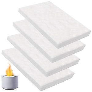 4 Pcs Ceramic Wool Wick Sponge for Extend Fire Life, Ceramic Wool Wick Sponge for Tabletop Fire Pit Bowl, Ceramic Fiber Insulation for Ethanol Tabletop Fires, 12 x 8 x 1 Inches