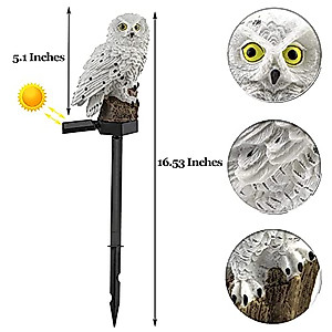 DOUBLE 2 C Solar Garden Light Outdoor, Owl Solar Garden Stake Light, Waterproof Warm White LED Light for Garden, Patio, Yard, Lawn, Walkway Decoration (Owl)
