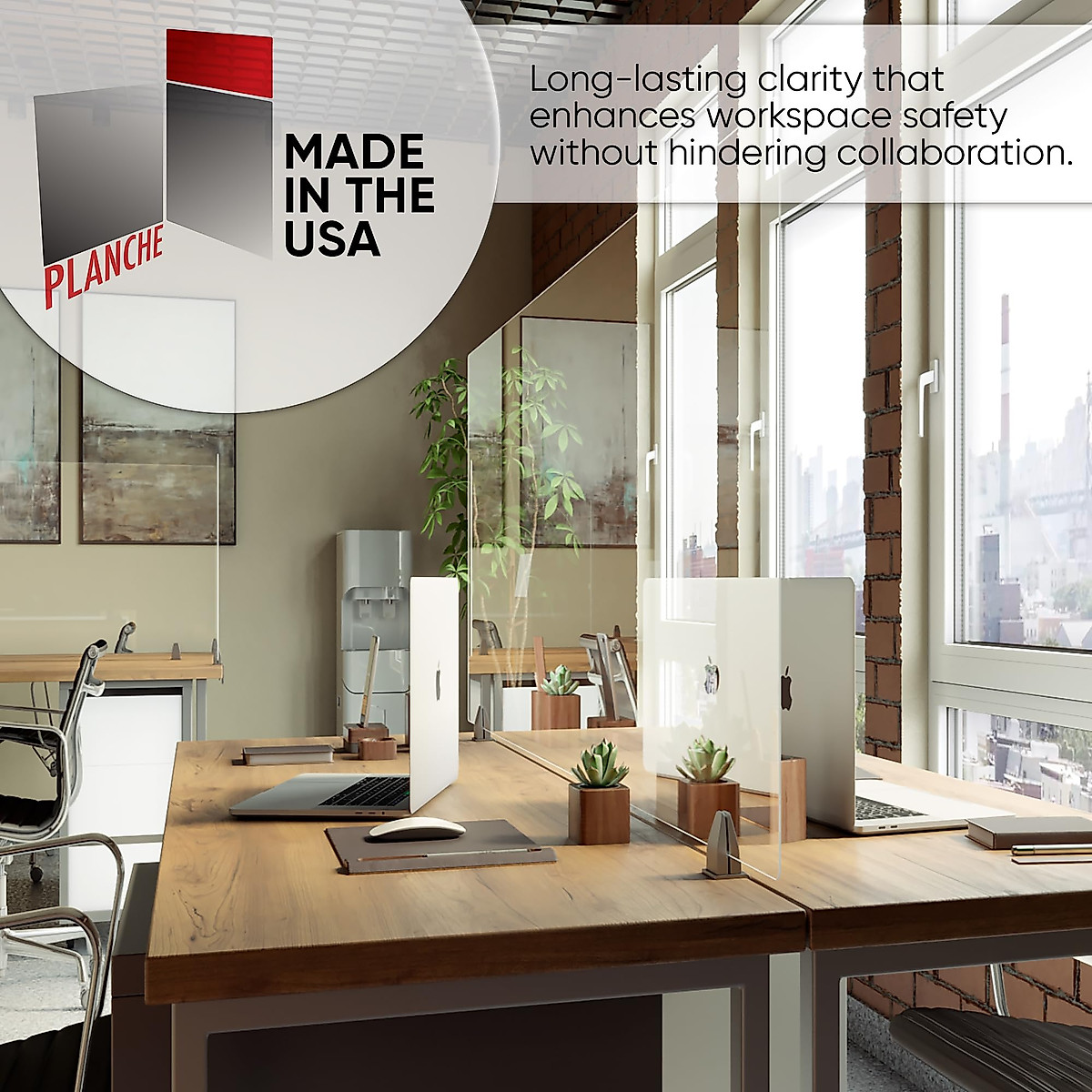 Plexiglass Table Top Sneeze Guard – Desk Divider for Students, Office, Transactions – Acrylic Shield | (24" x 36" with Cutout)