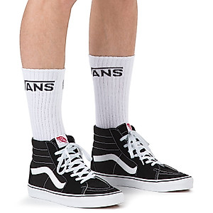 Vans Men's Classic Crew Socks (3 Pairs), White, Size 6-9.5