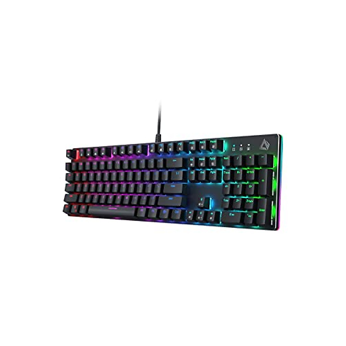 BLOOTH Mechanical Gaming Keyboard RGB Backlit 104 Keys, Red Switches Customizable Key with 12 LED RGB Color Modes, 7 Levels Brightness and Speed Adjustment, USB Wired for PC Gamers