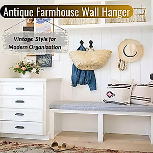 Rustic Wall Hooks Heavy Duty: Black Cast Iron Hooks for Bags, Coat, Towels and Hat, Farmhouse Decorative Antique Wall Hooks