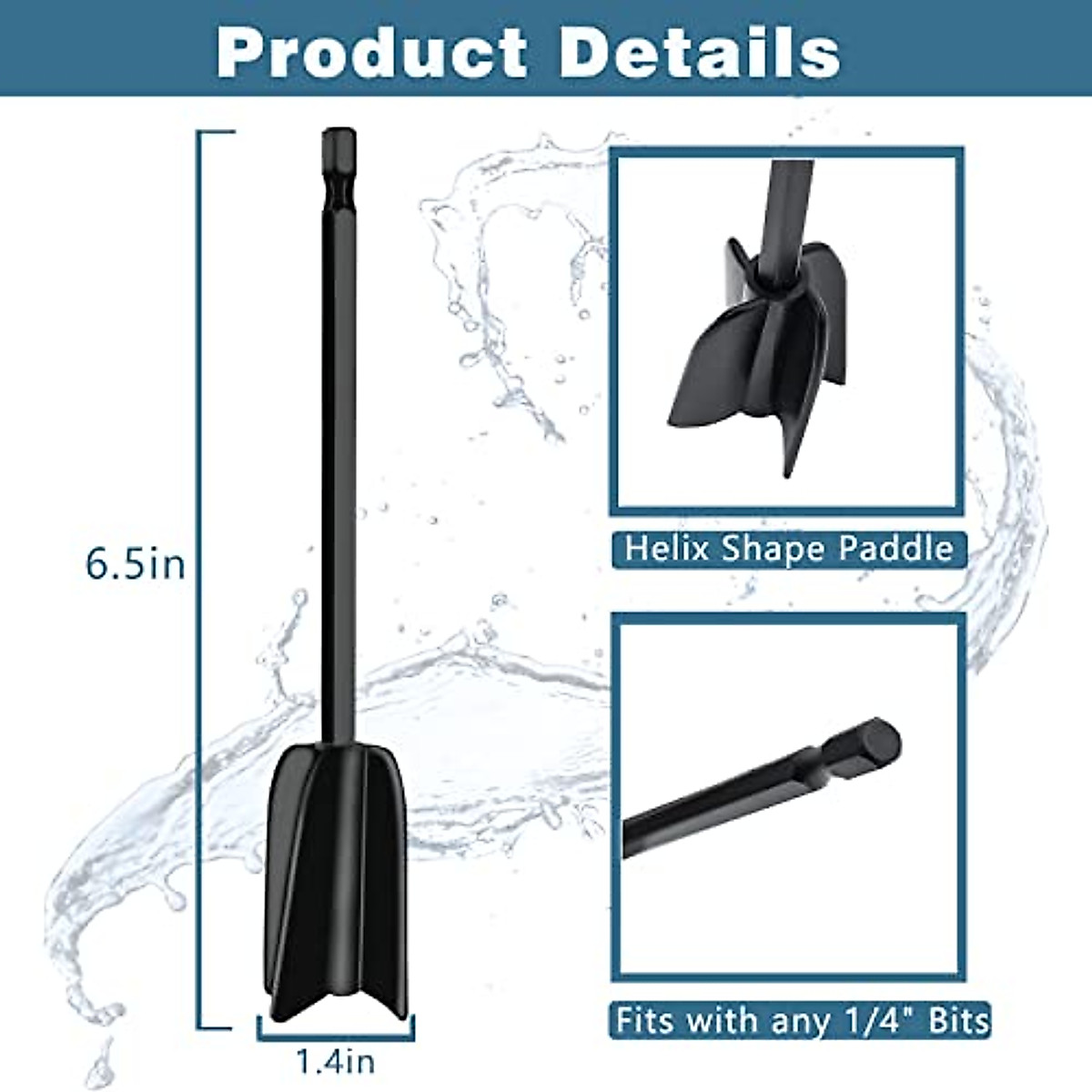 Resin Mixer Paddles, LEEHON Epoxy Mixer Attachment, Reusable Paint, Resin Mixer Paddle to Mix Epoxy Resin, Paint, Ceramic Glaze - Paint Mixer for Drill (4 Pcs)