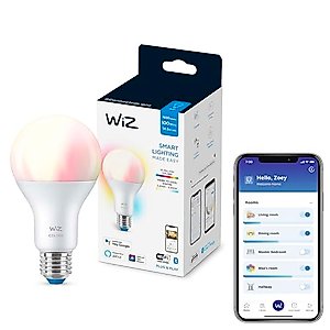 WiZ Connected 100W A21 LED Smart Light Bulbs - Connects to Your Wi-Fi - E26 Smart Bulb - Control with Voice or App + Activate with Motion - Matter Compatible - 1 Pack