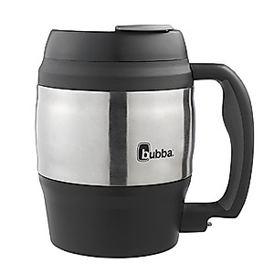 Bubba Classic Insulated Desk Mug, 52 oz, Black & bubba Hero Dual-Wall Vacuum-Insulated Stainless Steel Travel Mug, 18 oz, Rose Gold