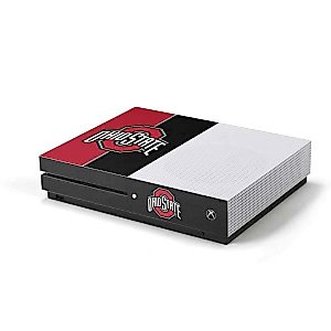 Skinit Decal Gaming Skin Compatible with Xbox One S Console - Officially Licensed Ohio State University OSU Ohio State Buckeyes Split Design