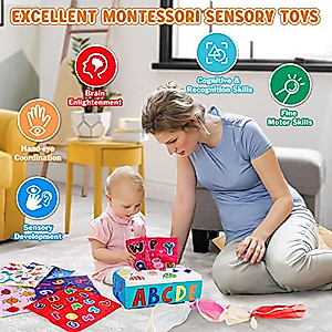 Yunaking Baby Toys 6 to 12 Months Magic Baby Tissue Box Montessori Toys for 1 Year Old Infant Toys 12-18 Months Sensory Toys for 5 6 9 12 18 Months Newborns Birthday Gift