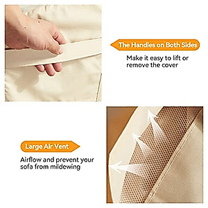 YINKEEHM Patio Chair Cover 600D Heavy Duty Waterproof Outdoor Chair Cover Lawn and Gardan Patio Furniture Covers Lounge Deep Seat Cover Fits Up to 38" W x 31" D x 29" H