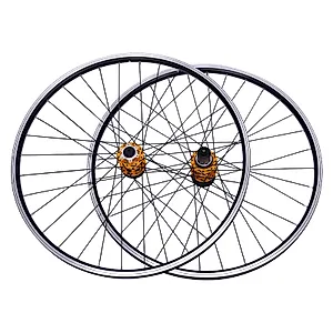LIANDU-US Mountain Bike Wheelset 27.5'' Aluminum Alloy Rim Disc Brake MTB Wheelset 440 LB Load Front Rear Wheels Black Bike Wheels Fits 7/8/9/10/11/12 Speed Cassette Bicycle Wheelset