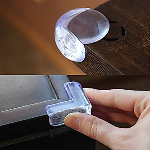 Acorn Baby Clear Corner Guards - 20pk Round and Square Baby Corner Protectors Baby Proofing Corner Guards with Adhesive