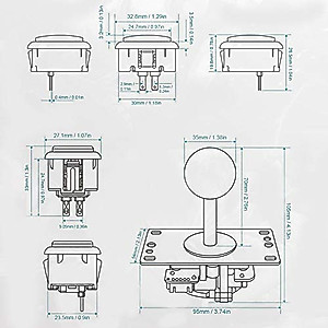 USB Game Set, Fighting Game Accessory Professional Made Can Be Connected to Button Lights Can Be Connected to Various Devices for Silky Arcade Experience(Double Suit Blue + red)