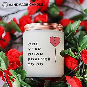 One Year, 1st, 1 Year, First Anniversary Candle Gifts for Him Her Couple- Best Happy Paper Anniversary Girlfriend Boyfriend Wife Husband Romantic Gift