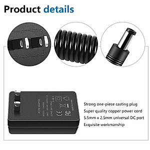 SHNITPWR 24V Power Supply 3A 72W AC/DC Adapter 100V~240V AC to DC 24 Volt 72W 3amp 2.7A 2.5A 2A Converter Transformer with 5.5x2.5mm Plug for LED Lights CCTV Camera LCD Monitor Humidifier DC Motor