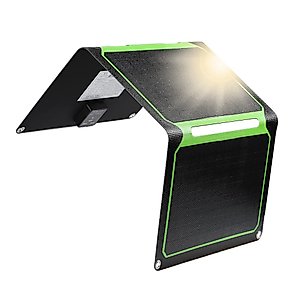 SUNYIMA Portable Solar Panels, 21W Monocrystalline Foldable Solar Panel Charger with USB QC3.0 Built-in Voltage Stabilization System for Smart Phone, Camping Lanterns, Small Fans Monitor
