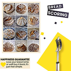 Stainless Steel Bread Lame in Gift Storage Box with Blade Protective Cover - The Most Advanced Design for Accurate Dough Scoring - 10 Premium Replaceable Blades - Built By Bakers, for Bakers
