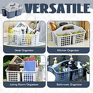 Tanlade 3 Pcs Portable Shower Caddy Basket Cleaning Supplies Organizer with Compartments and Handle Plastic Shower Caddy Shower Bucket for Storage Bathroom Bedroom Kitchen College Dorm