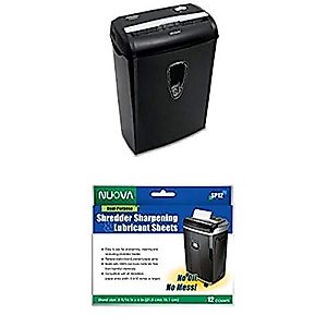 Aurora AS890C 8-Sheet Cross-Cut Paper/Credit Card Shredder with Basket and Sharpening and Lubricating Sheets