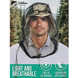 Bug Head Net Mesh - Bug Face Netting for Hats - Insect Net Mask Cover from Gnats, No-See-Ums & Midges with Extra Fine Fly Screen Holes - Outdoor Protection for Men & Women