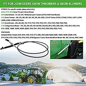 AM132704 Snowblower Remote Spout Cap Push Pull Control Cable Fit for John Deere Snow Thrower, Tractors, Snow Blower GX, LX, GT, 100 Series 245 260 265 285 335 345 425 445 455 X565 X475 X720 X724