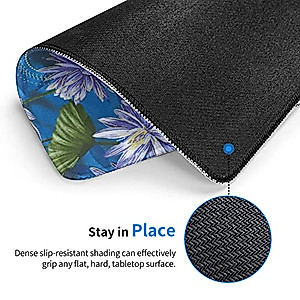 Water Lily and Dragonfly Unique Mouse Pad, Anti-Slip Wear Comfortable Feel, Game Office Home Rubber Base Computer Mouse Pad